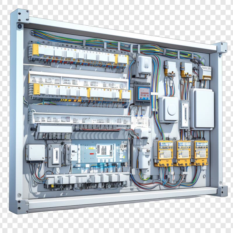 Electrical Panel Detailed View of Complex Wiring System Stock ...