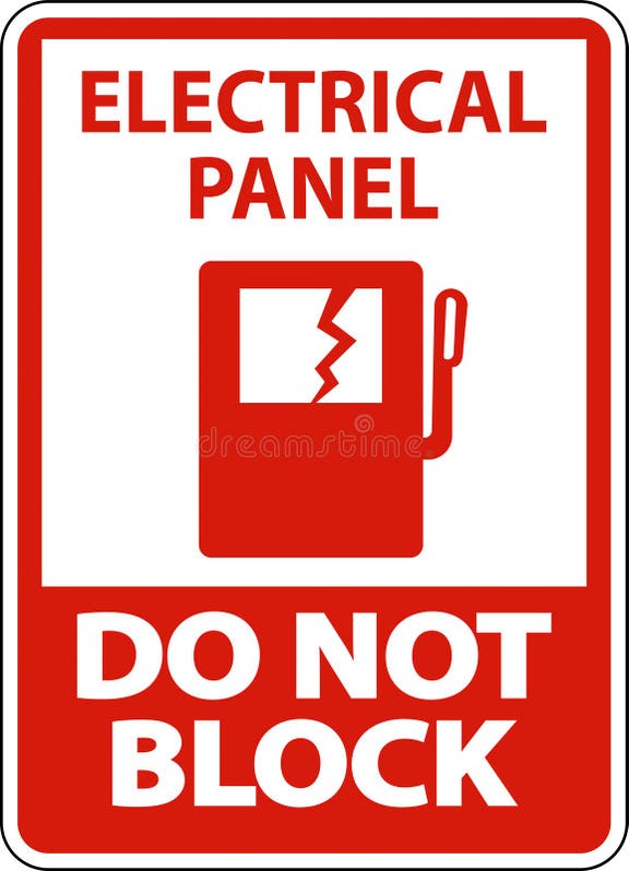 Electrical Panel Do Not Block Floor Label Stock Vector - Illustration ...