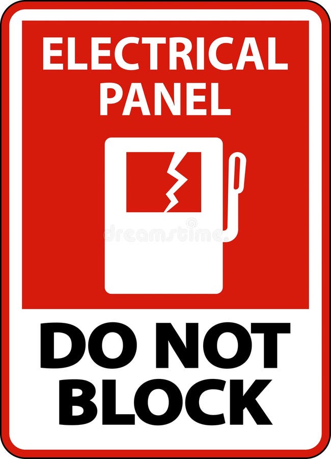 Electrical Panel Do Not Block Floor Label Stock Vector - Illustration ...