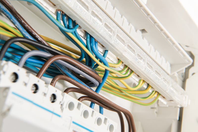 Electrical Panel Electric Cables Stock Photo - Image of safety ...