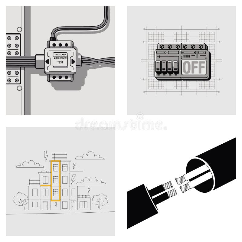 Electrical Panel with Fire Alarm Auto Disconnect and Building with ...