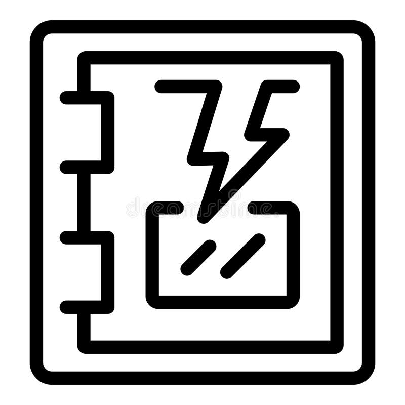 Electrical Panel with Fuse Box Icon Showing Power Supply Stock Vector ...