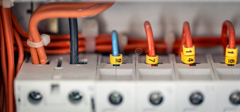 Electrical Panel with Fuses and Contactors, Close-up. Stock Image ...