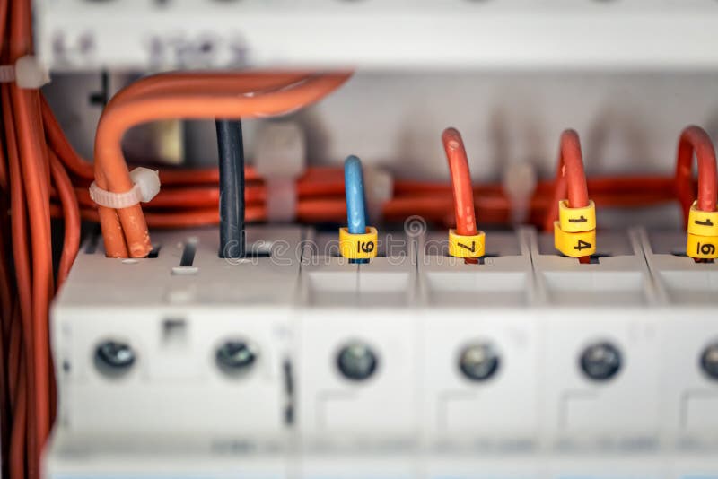 Electrical Panel with Fuses and Contactors, Close-up. Stock Photo ...