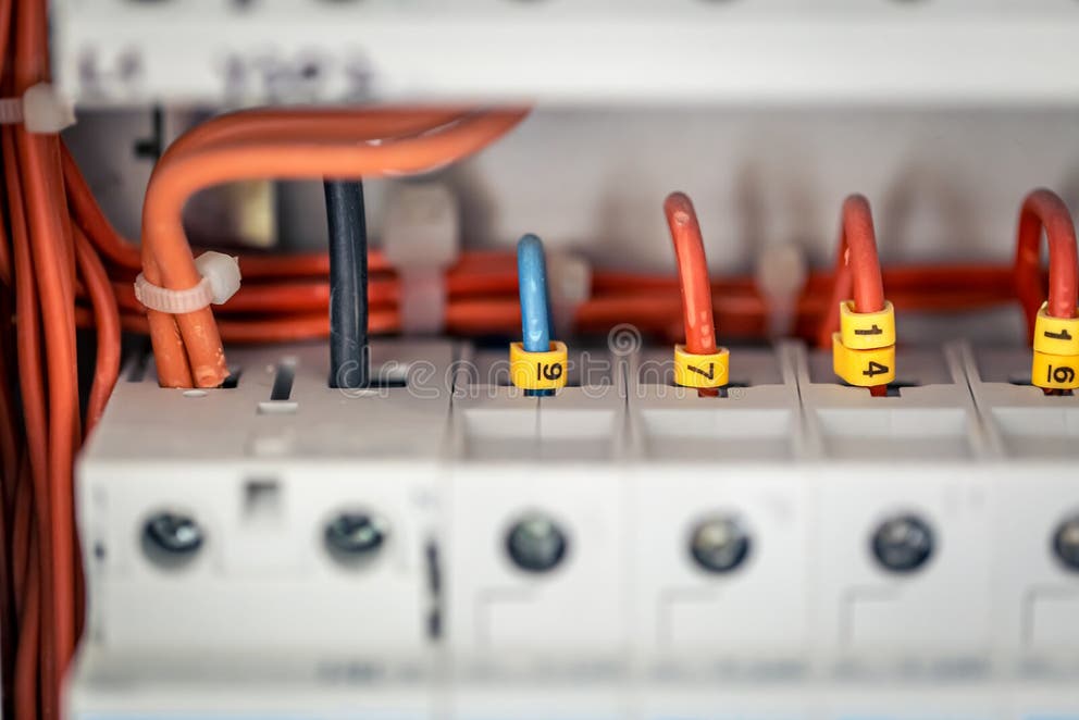 Electrical Panel with Fuses and Contactors, Close-up. Stock Photo ...