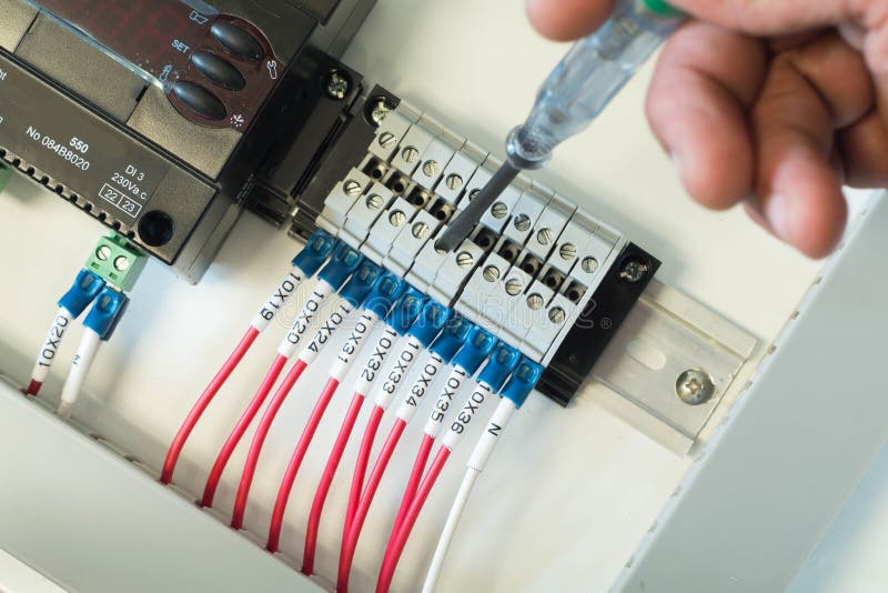 Electrical Panel with Fuses and Contactors. Stock Image - Image of ...