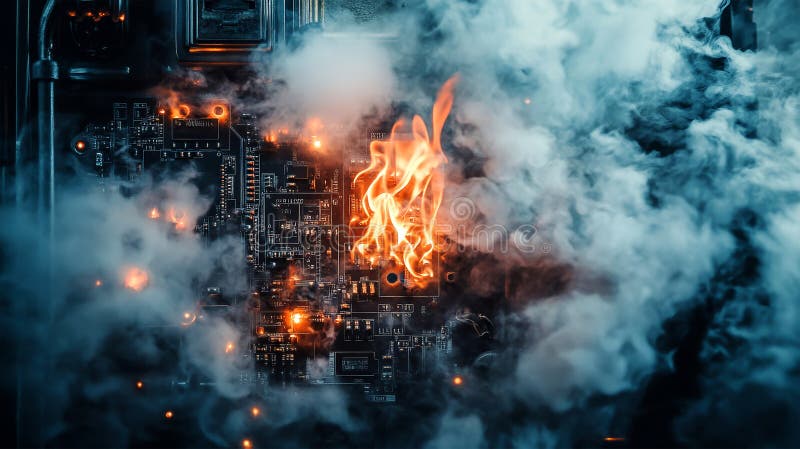 Electrical Panel Ignites, Releasing Smoke and Fire, Showcasing the ...