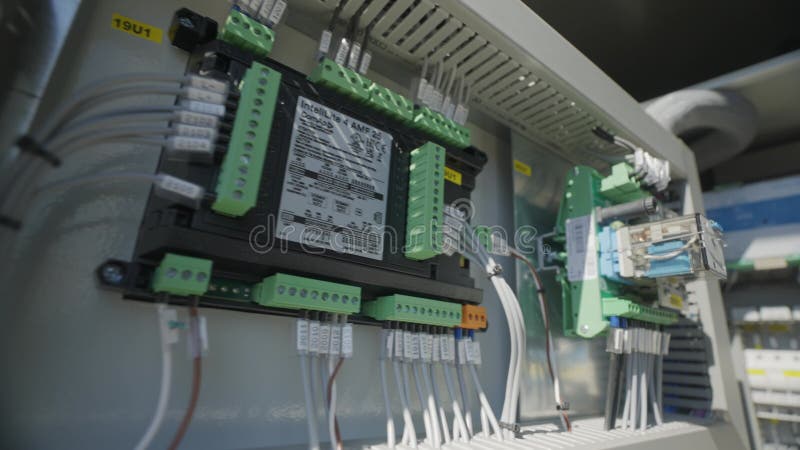 Electrical Panel of an Industrial Generator. Distribution Board of the ...
