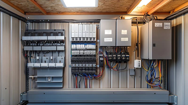 Electrical Panel Installation in Utility Room with Organized Wiring ...
