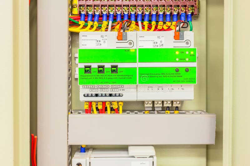Electrical Panel Line, Controls and Switches, Safety Concept Stock ...