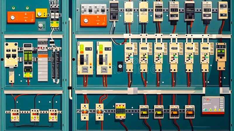 An Electrical Panel with Many Different Types of Wires. Generative AI ...