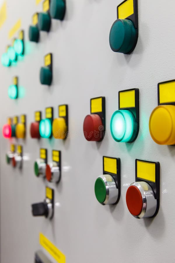 Electrical Panel with Multi-colored Indicators Stock Photo - Image of ...