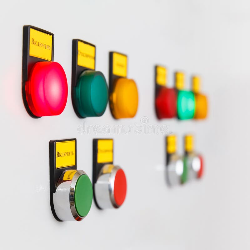 Electrical Panel with Multi-colored Indicators Stock Photo - Image of ...