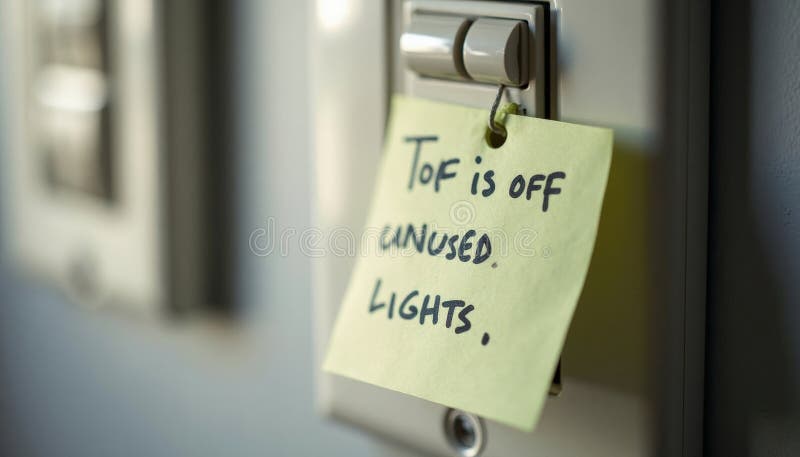 Electrical Panel with Note Saying Top is Off Unused Lights in Modern ...