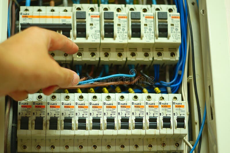 Electrical panel open stock image. Image of electrician - 16494623