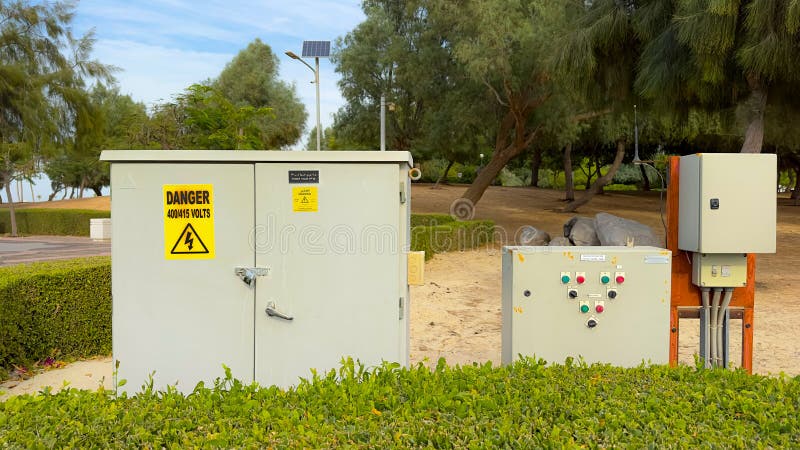Electrical Panel in the Park Stock Image - Image of backyard, farm ...