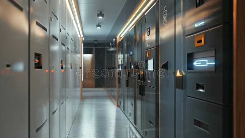 Electrical Panel Room with Illuminated Display Stock Image - Image of ...