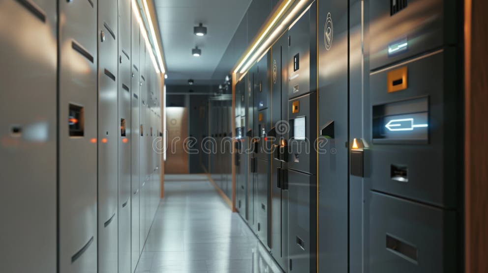 Electrical Panel Room with Illuminated Display Stock Image - Image of ...