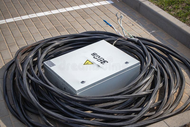 Electrical Panel Setup on a Construction Site for Efficient Electric ...