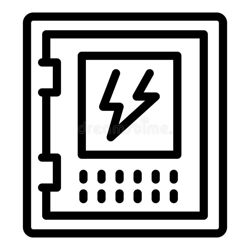 Electrical Panel Showing High Voltage Risk with Lightning Bolt Symbol ...