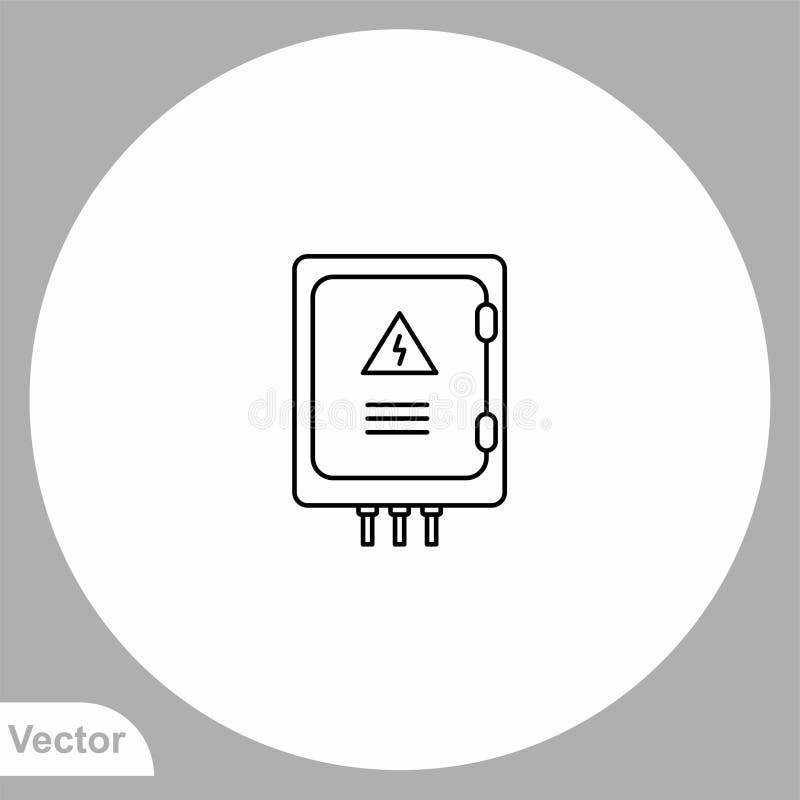 Electrical Panel Vector Icon Sign Symbol Stock Vector - Illustration of ...