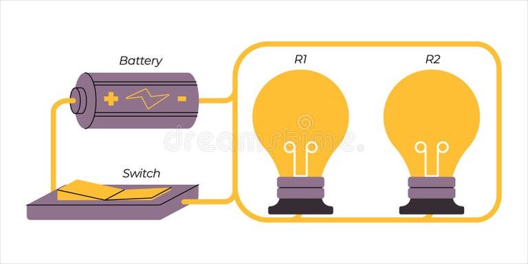 Electrical Parallel Circuit Conductor Combined Wire Paths Connection ...