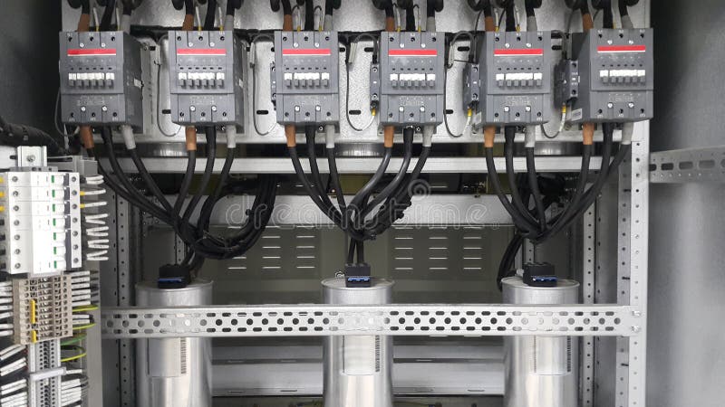 Electrical Part and Accessories in the Control Cabinet Stock Image ...