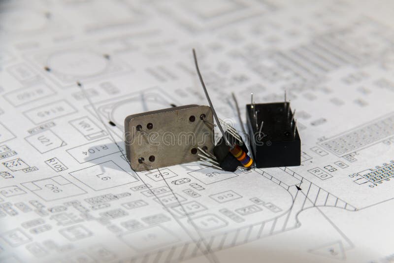 Electrical Parts with Layout Stock Image - Image of pattern, chip: 74201497