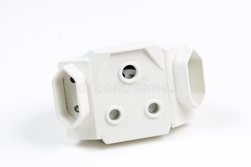 Electrical Pin Adapter on White Background Stock Photo - Image of ...