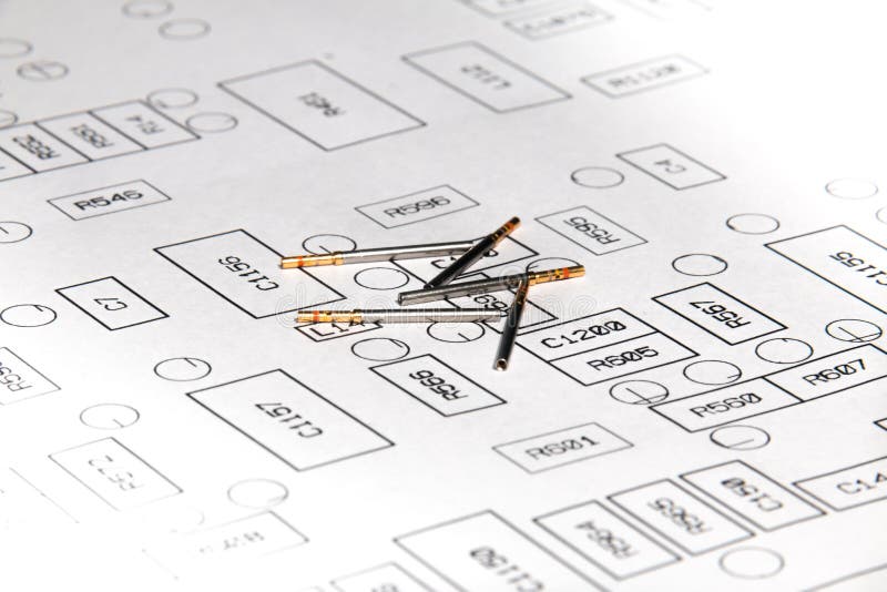 Electrical Pins with Layout Stock Photo - Image of concept, technology ...