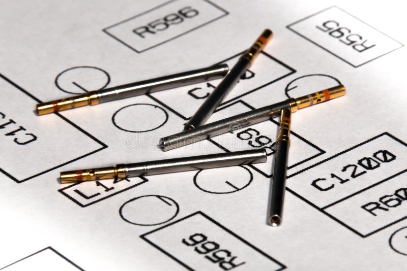 Electrical Pins with Layout Stock Image - Image of component ...