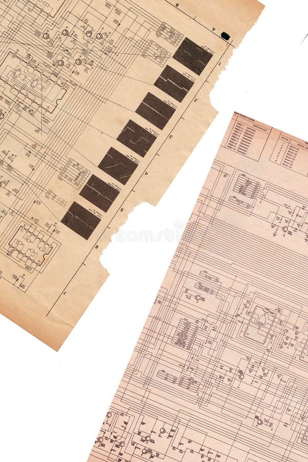 Electrical plan old paper stock image. Image of engineering - 47150767
