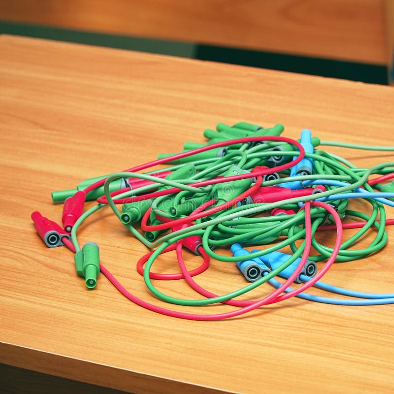 Plastic Wires and Connectors on Table Stock Image - Image of link ...
