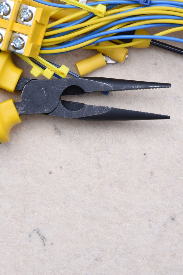 Electrical Pliers and Cables Stock Image - Image of electricity ...