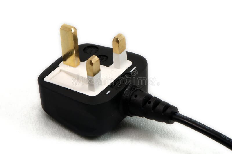 Uk 3 pin plug stock photo. Image of prongs, male, fused - 4317372