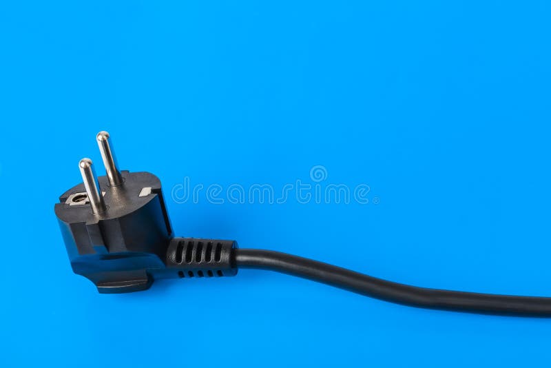 Electrical Plug on Blue Background Stock Photo - Image of copy, home ...
