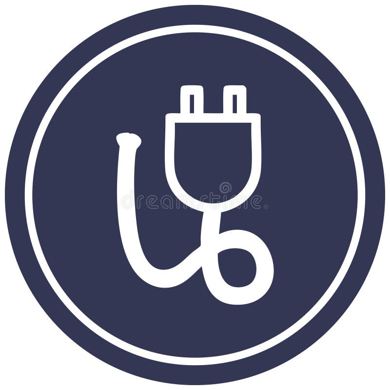 Electrical Plug Circular Icon Symbol Stock Vector - Illustration of ...