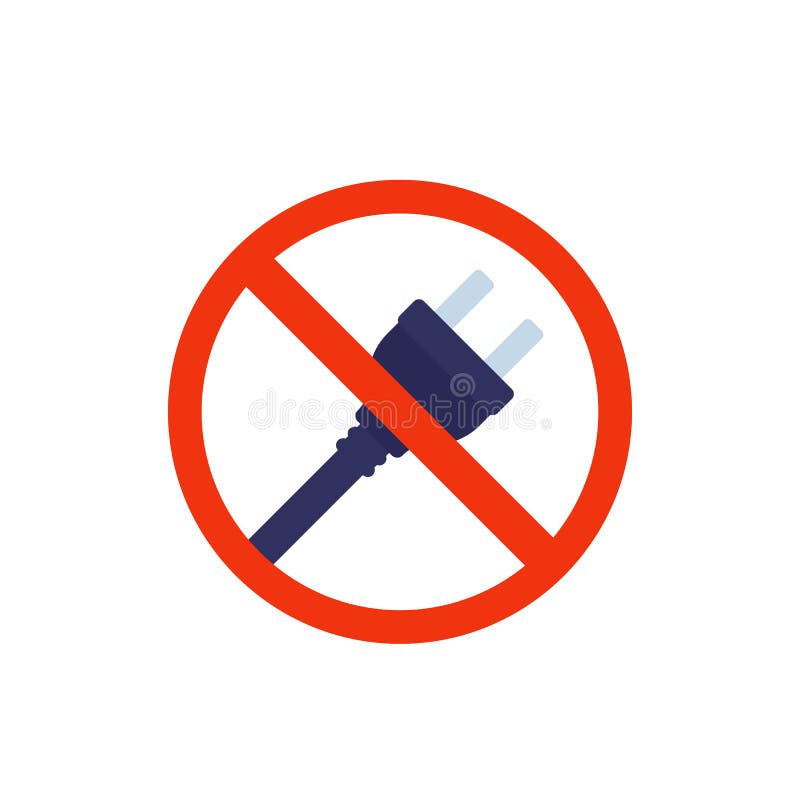 Electrical Plug, Do Not Connect Icon Stock Vector - Illustration of ...