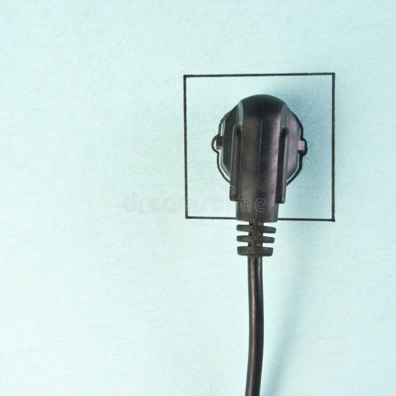 Electrical Plug in Drawn Socket Stock Photo - Image of drawn ...