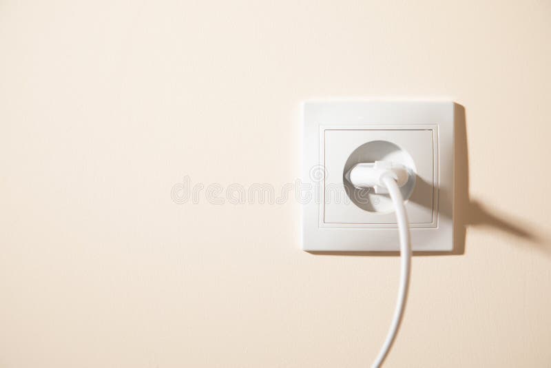 Electrical Plug in the Electric Socket on a Wall Stock Illustration ...