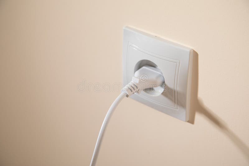 Electrical Plug in the Electric Socket on a Wall Stock Illustration ...