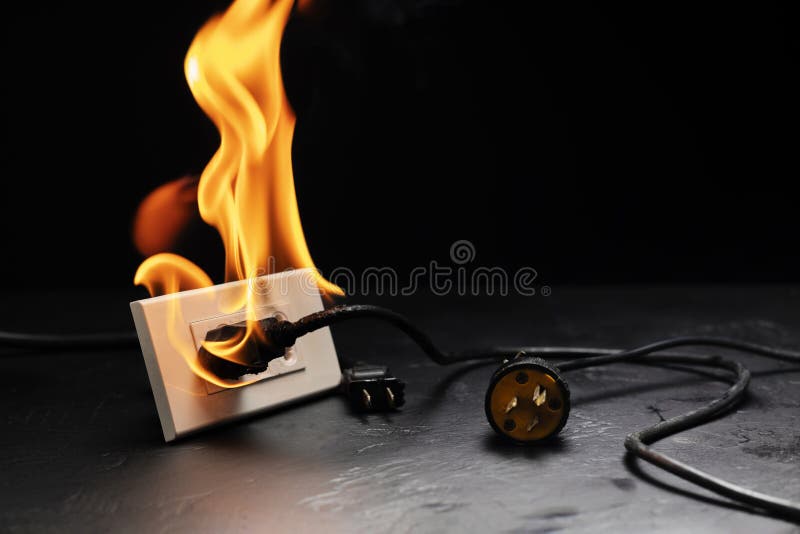 An Electrical Plug Fire is Caused by a Short Circuit of Electrical ...