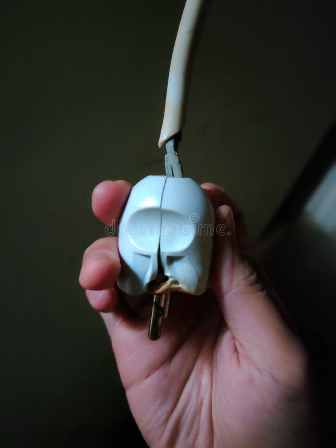 This Electrical Plug is a Fire Hazard Stock Image - Image of melted ...