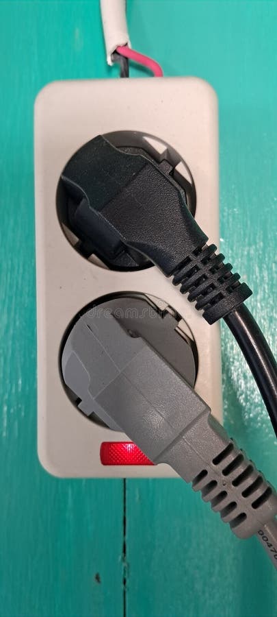 An Electrical Plug that Has Two Socket Holes. Stock Image - Image of ...
