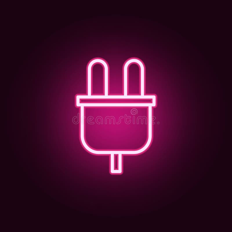 Electrical Plug Icon. Elements of Web in Neon Style Icons Stock ...