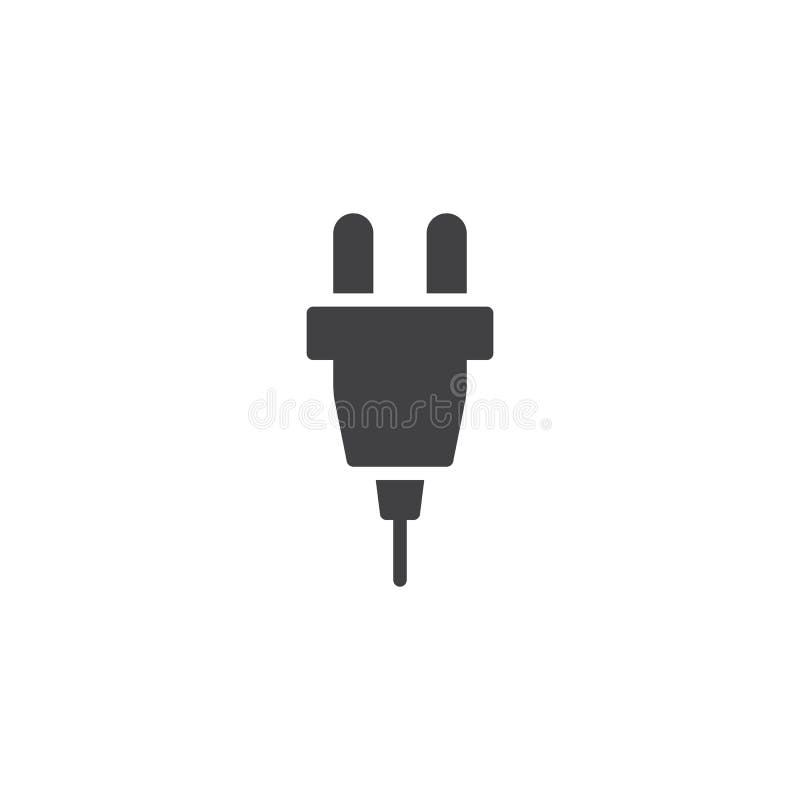 Electrical Plug Icon Vector Stock Vector - Illustration of flat, filled ...