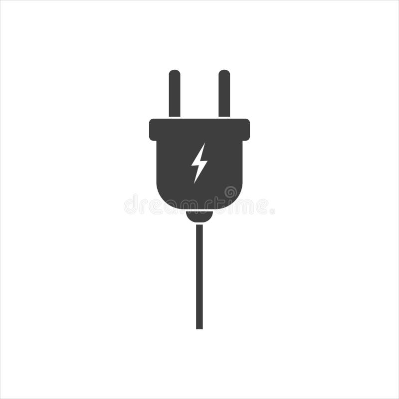 Electrical Plug Icon on a White Background. Vector Illustration ...