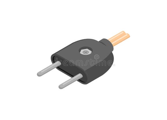 Electrical Plug in Isometric View. Simple Flat Illustration. Stock ...