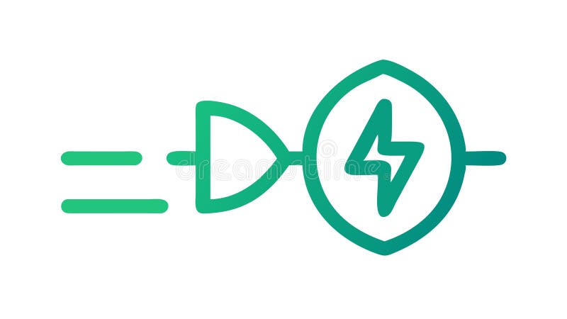 Electrical Plug with Lightning Bolt Power Energy Graphic , Vector ...