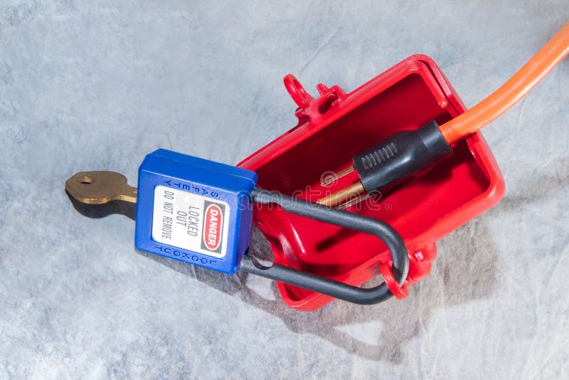 Electrical Plug Lockout Device and Padlock Stock Image - Image of life ...